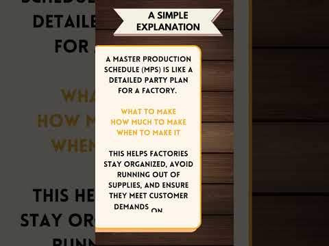 Master Production Schedule A Simple Meaning Easy to understand Short #mps #operationsmanagement #mba
