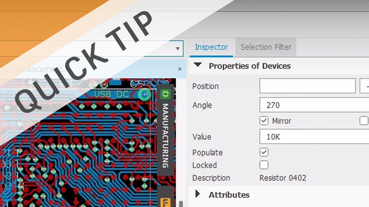 Object Inspector tool in Autodesk EAGLE 9.4
