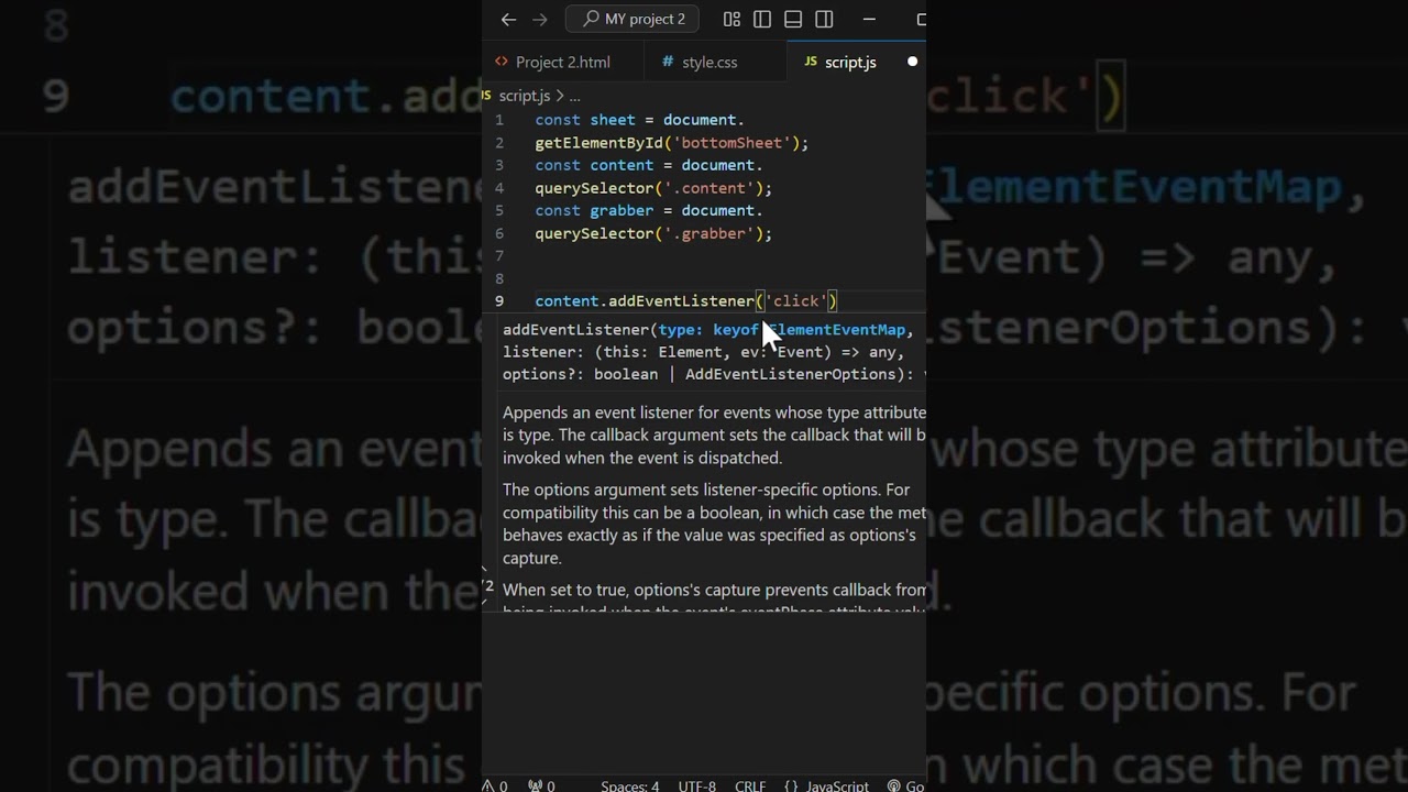 Draggable Bottom Sheet Modal | HTML CSS JavaScript Tutorial