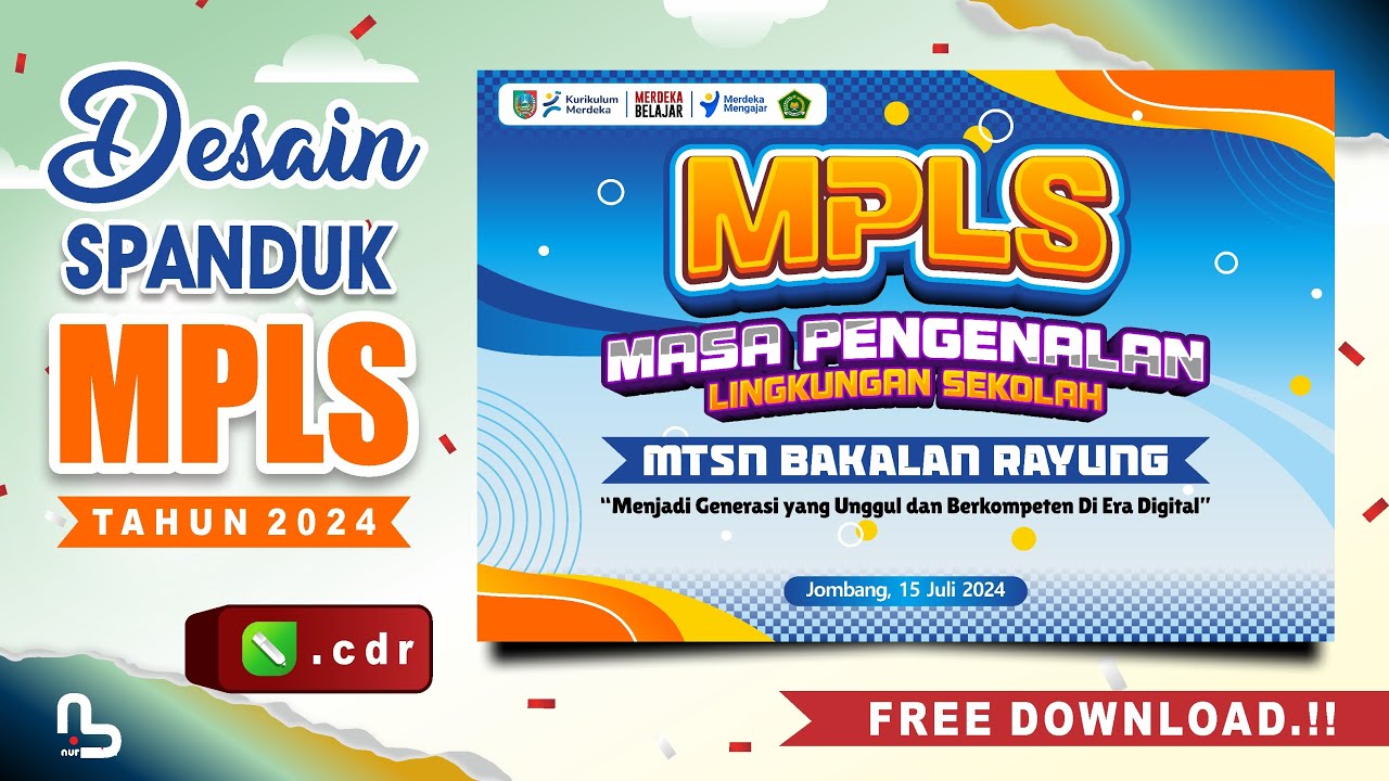 Desain Spanduk MPLS - Masa Pengenalan Lingkungan Sekolah (Free CDR) - #nurdesigns