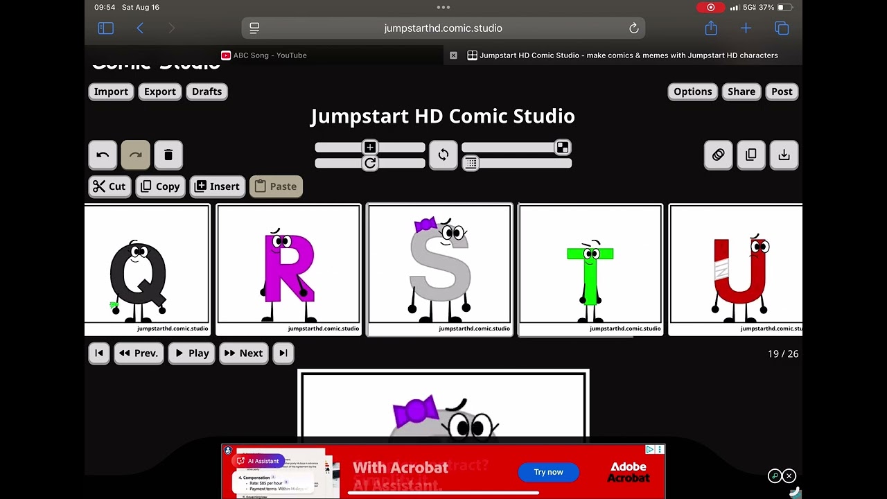 Jumpstart ABC Song on a Comic studio 📹