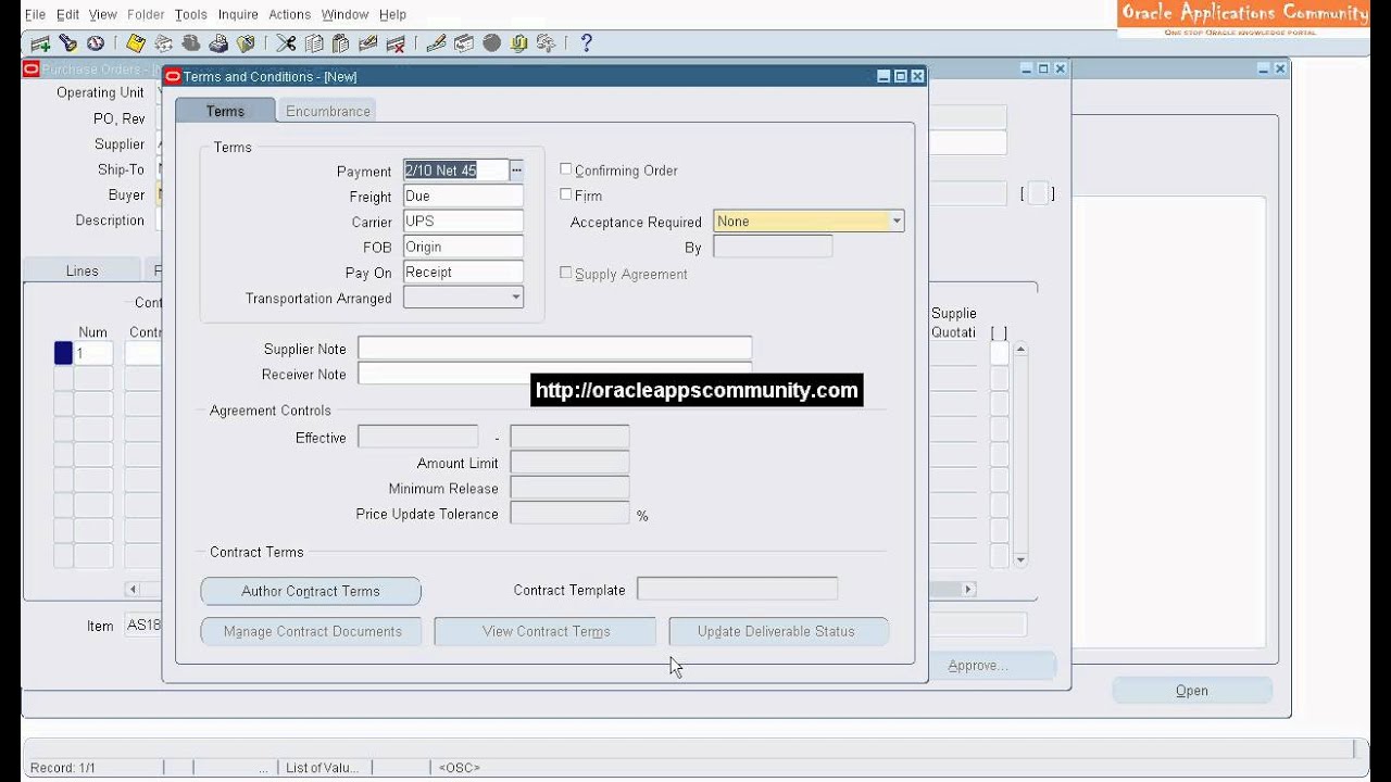 Standard Purchase Order Creation - Oracle Purchasing