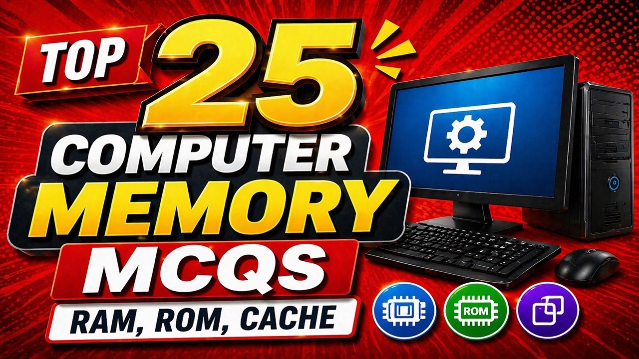 Top 25 Computer Memory MCQs (RAM, ROM, Cache) | SSC 2026 #CompetitiveExams #GovtExamPrep