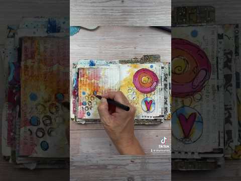 Mixed media art journal page. Full tutorial on my channel #shanoukiart #artjournal #mixedmedia