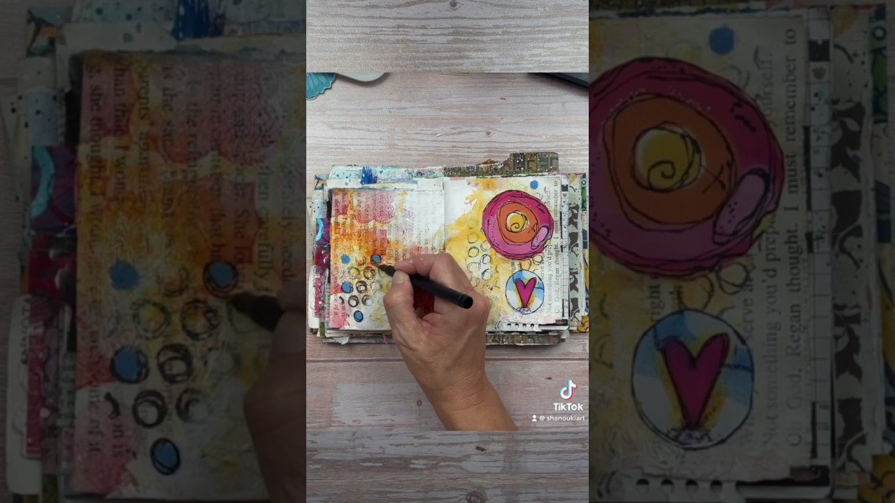 Mixed media art journal page. Full tutorial on my channel #shanoukiart #artjournal #mixedmedia
