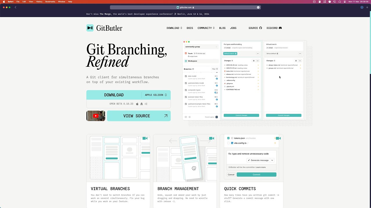 Website design review: GitButler