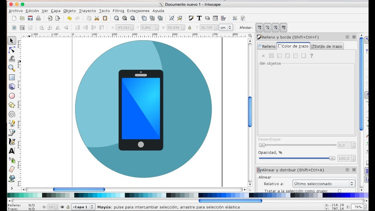 INKSCAPE 14 - Como hacer un icono de smartphone en vectores.