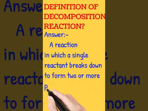 Definition of Decomposition reaction? /#shorts
