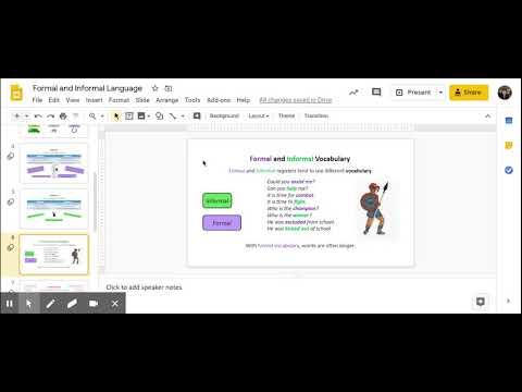 Formal and Informal Language - Google Slides