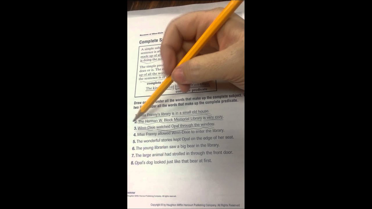 Complete Subject and Complete Predicates page 8
