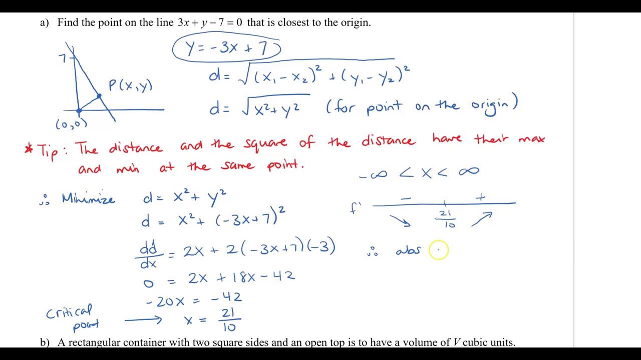 Calculus   Sec 3 7 More Optimization Problems