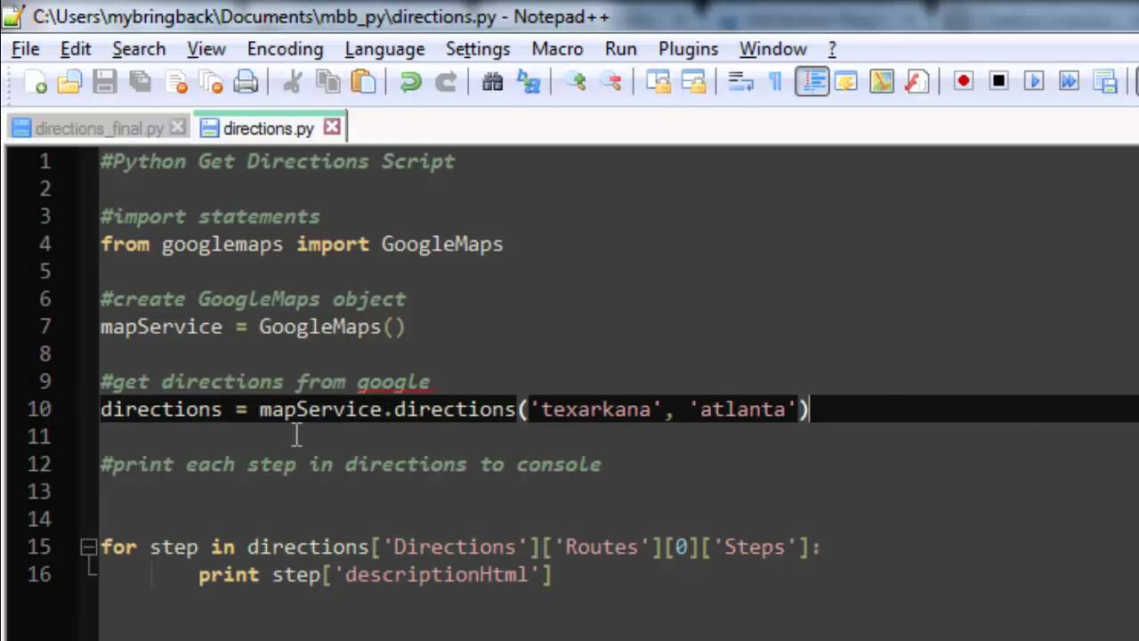 Learn Python Programming Tutorial 24 | Getting Directions Google Maps API pt1