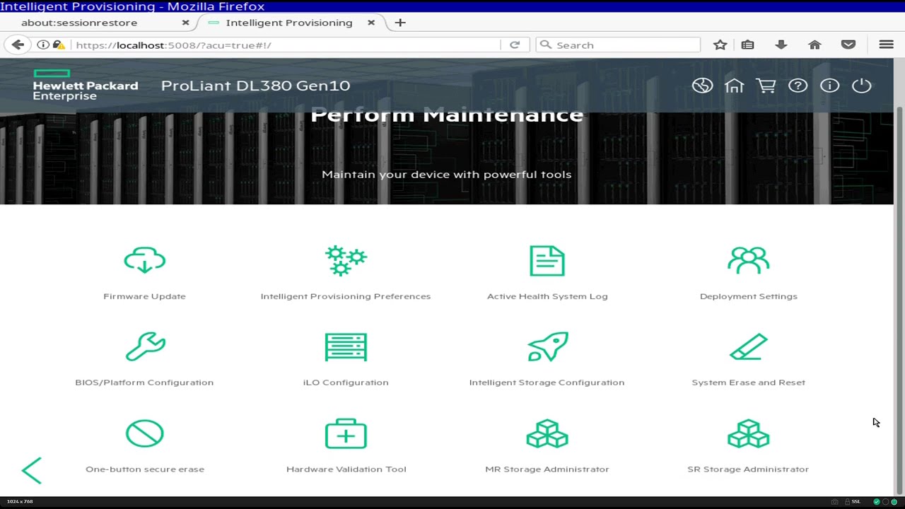 HPE ProLiant DL380 Gen10 with a Smart Array P840 - SSA Array Setup