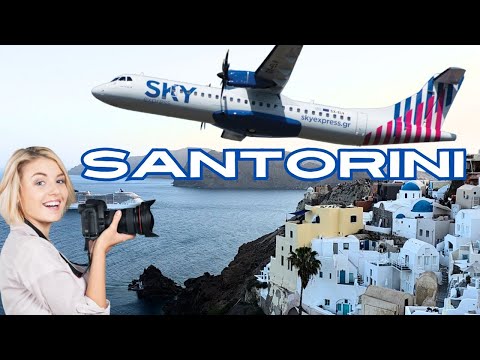 SKY EXPRESS ATR72 GQ350 Economy Class – Athens to Santorini | Stunning Island Approach | 4K