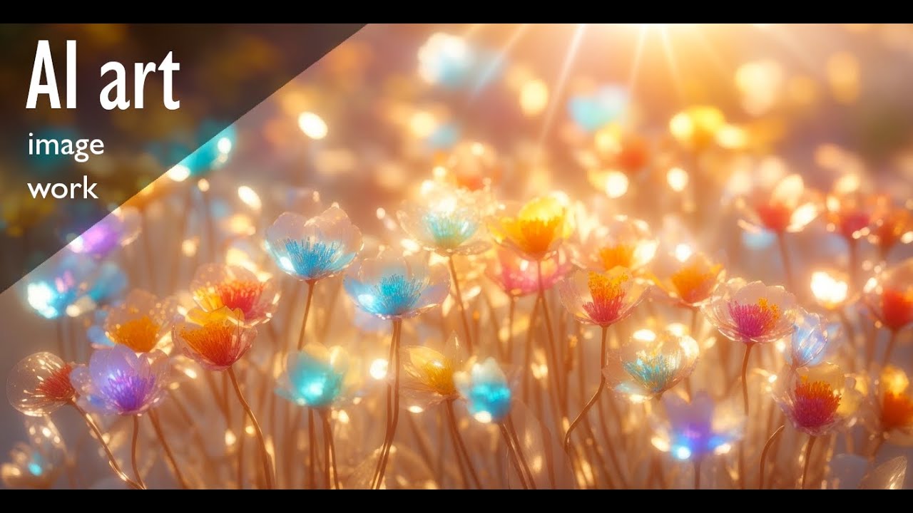 Beautiful transparent flowers blooming in the desert 【AI art】