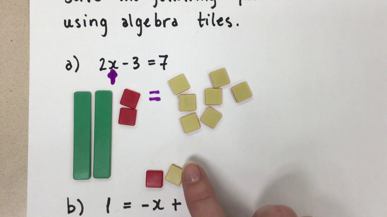 Solving Equations Using Algebra Tiles