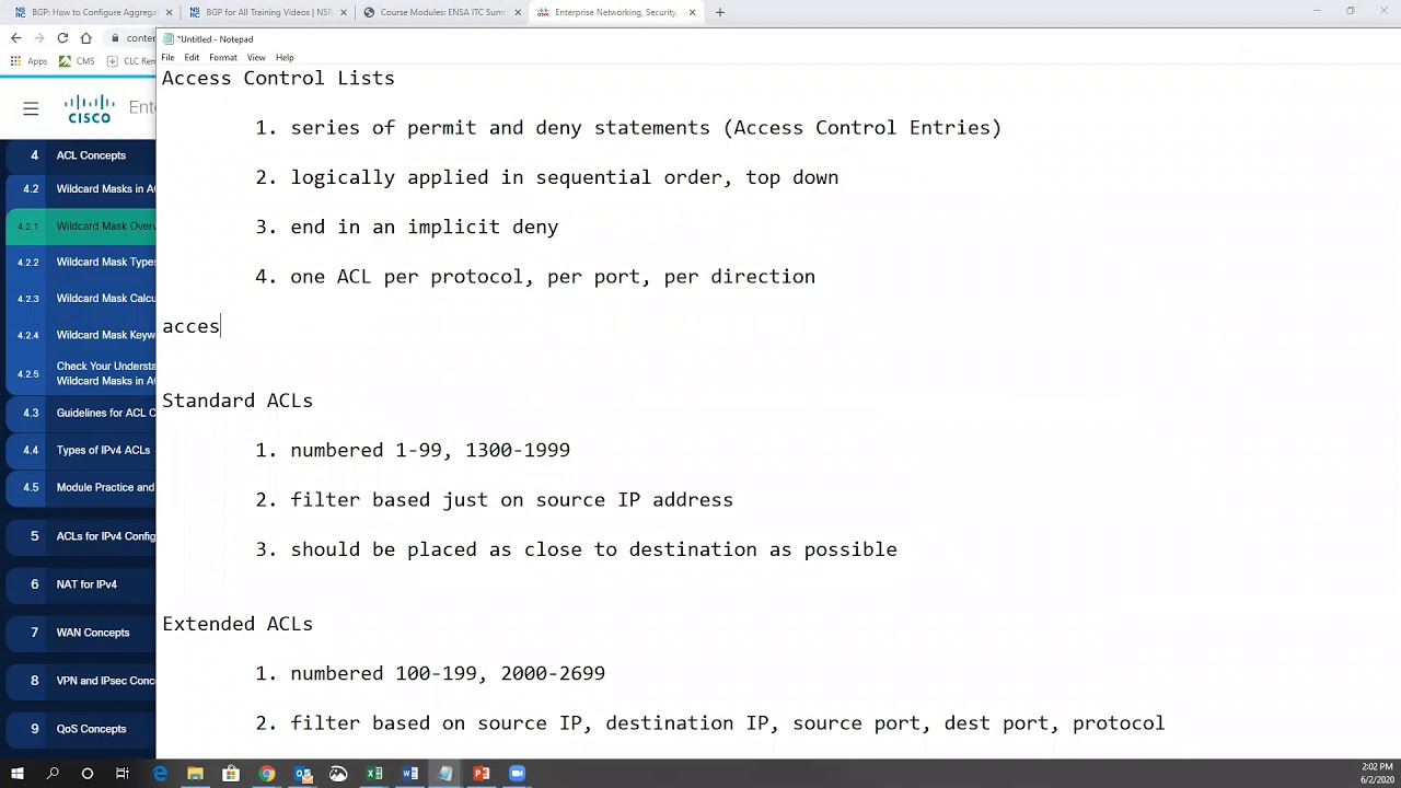CCNA v7 ENSA Module 4 ACL Concepts Lecture