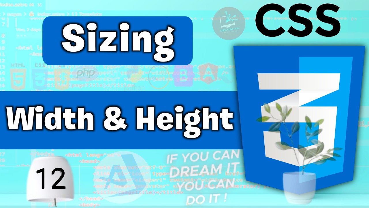 CSS Height & Width How to Control Element Size in CSS max & min width height Tutorial #12