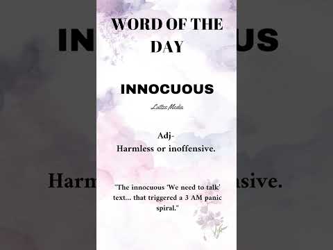 #lattzsmedia #wordoftheday - Innocuous