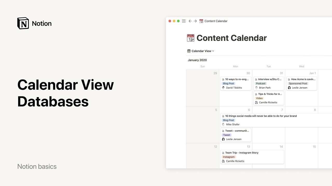 Calendar view – Notion Help Center Calendar view – Notion Help Center
