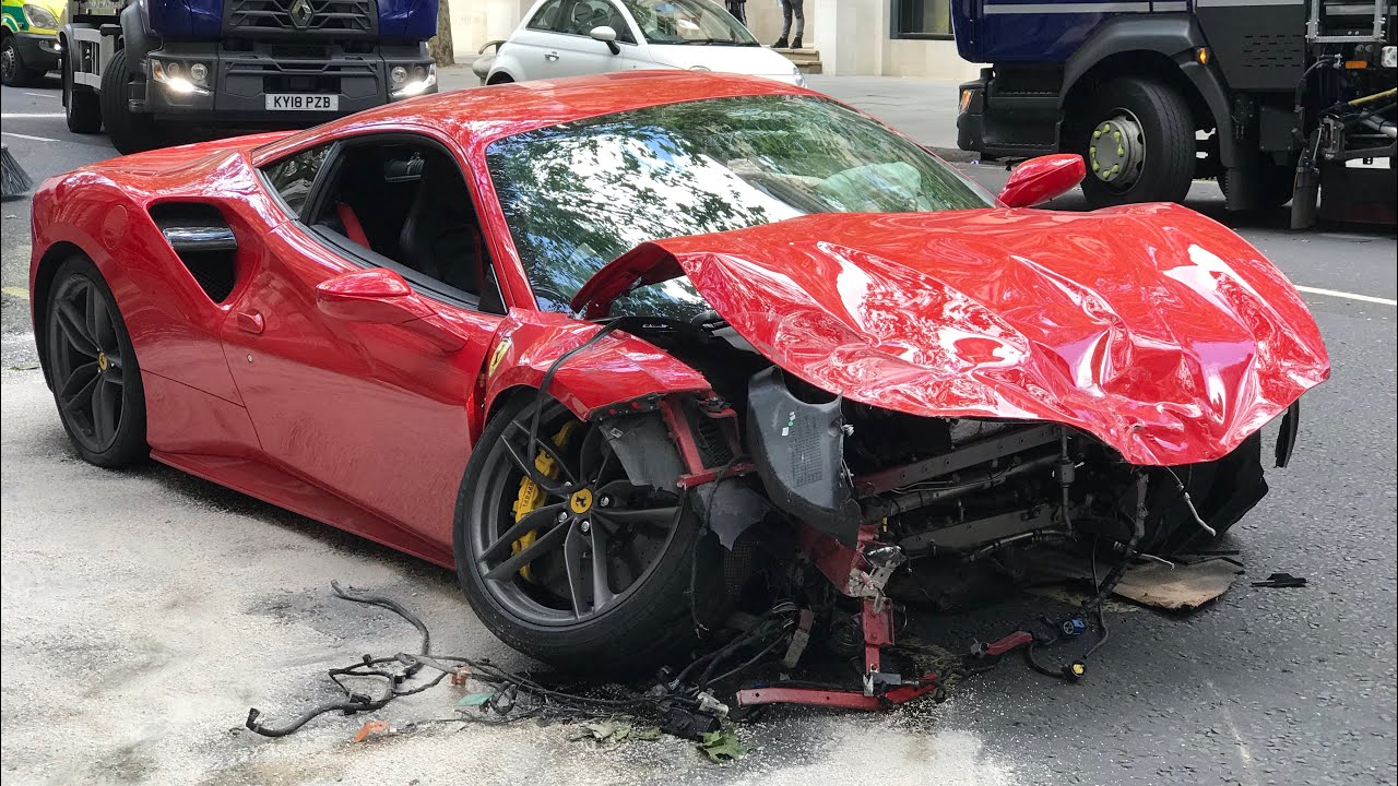 London Rapper Swarmz Crashes Ferrari 488 GTB Into Double-Decker Bus ...