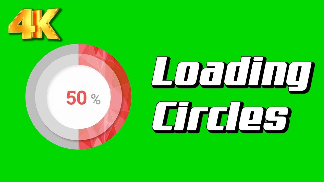 4K Loading Circle Green Screen (Percentage)