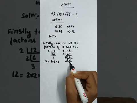 Simplification of roots: √12*√48=?  #simplify # roots