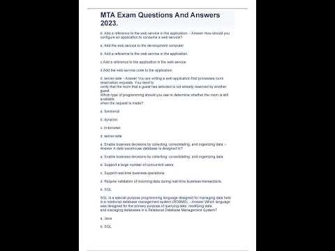 MTA Exam Questions And Answers 2023 pdf
