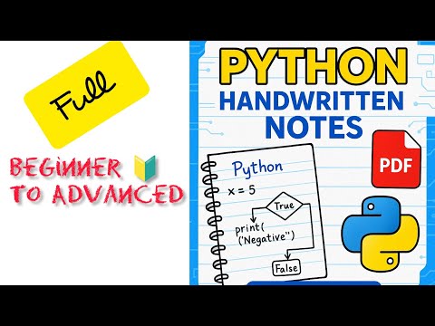 📒 Full Python Handwritten Notes ✍️ | Complete Python Notes for Beginners to Advanced 🔥