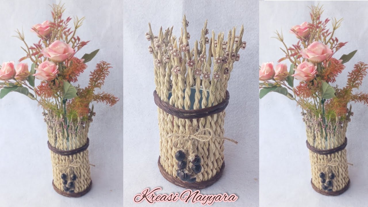 Vas Bunga Unik Dari Kulit Jagung || Corn Husk Craft || Best Out Of Waste