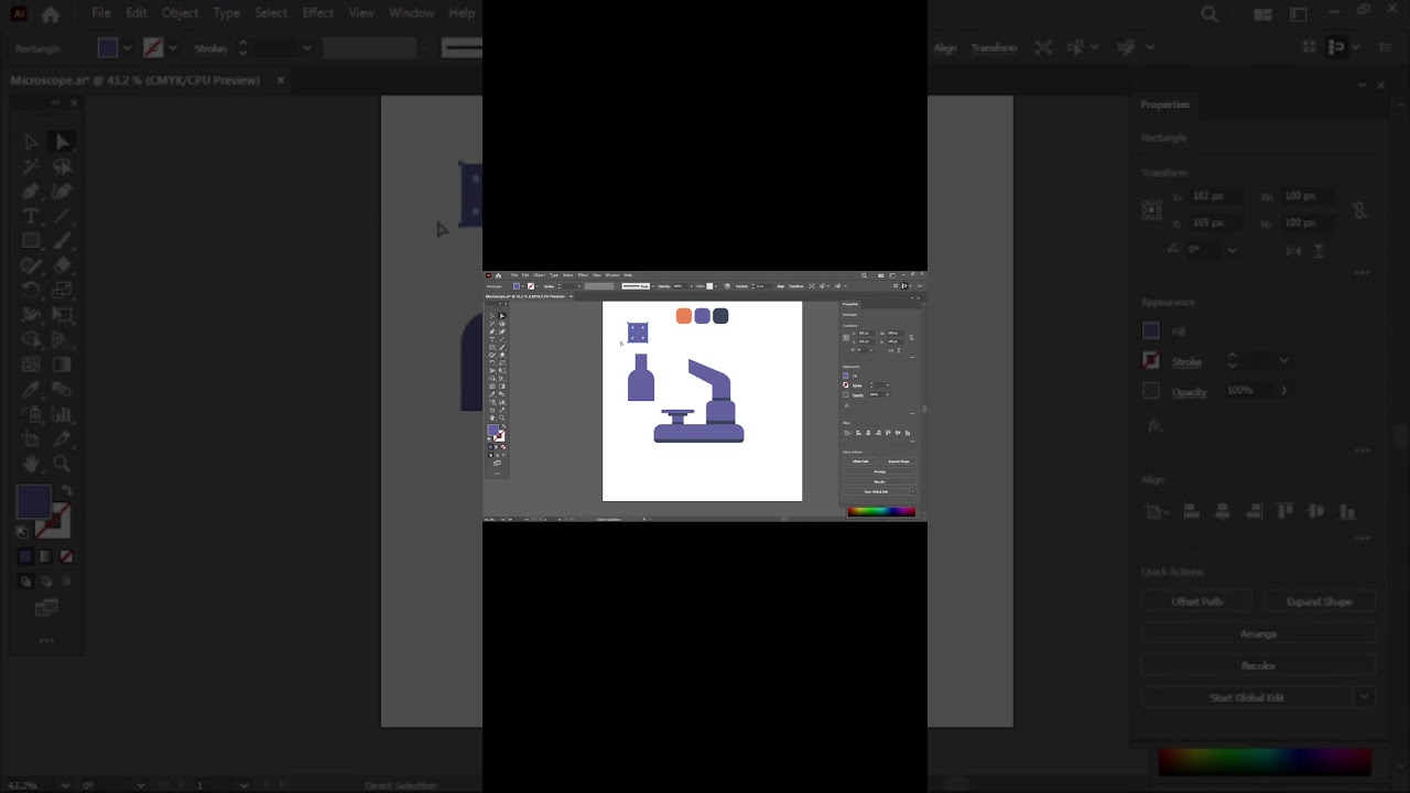 📢 How To Draw A Microscope Icon. #illustrator #howtodraw #drawing
