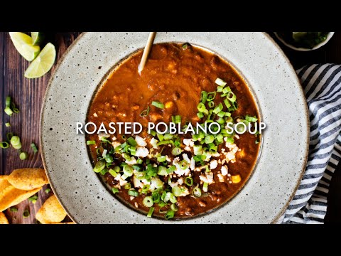 Roasted Poblano Soup | This Savory Vegan