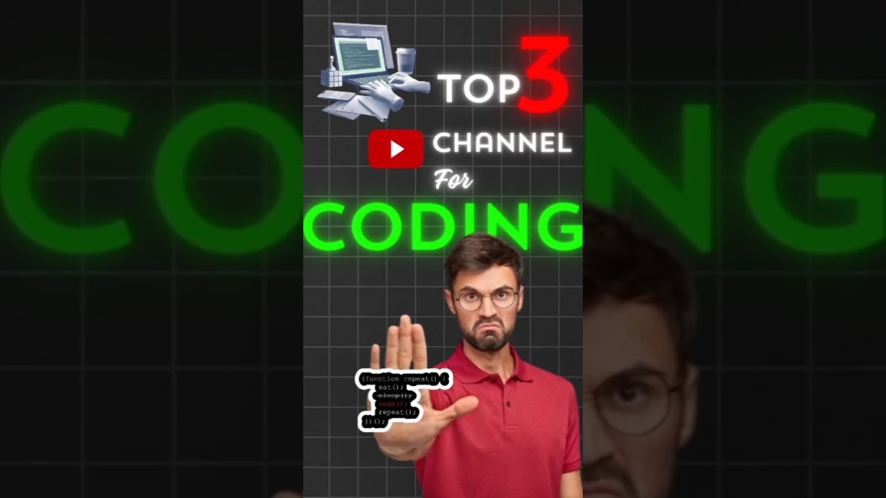 Top 3 🫨 YouTube Channel to learn Coding 💻 for free #shorts #youtubeshorts #viral #trending #coding