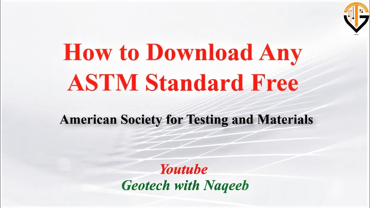 How to Download any ASTM Standard Free | Geotech with Naqeeb