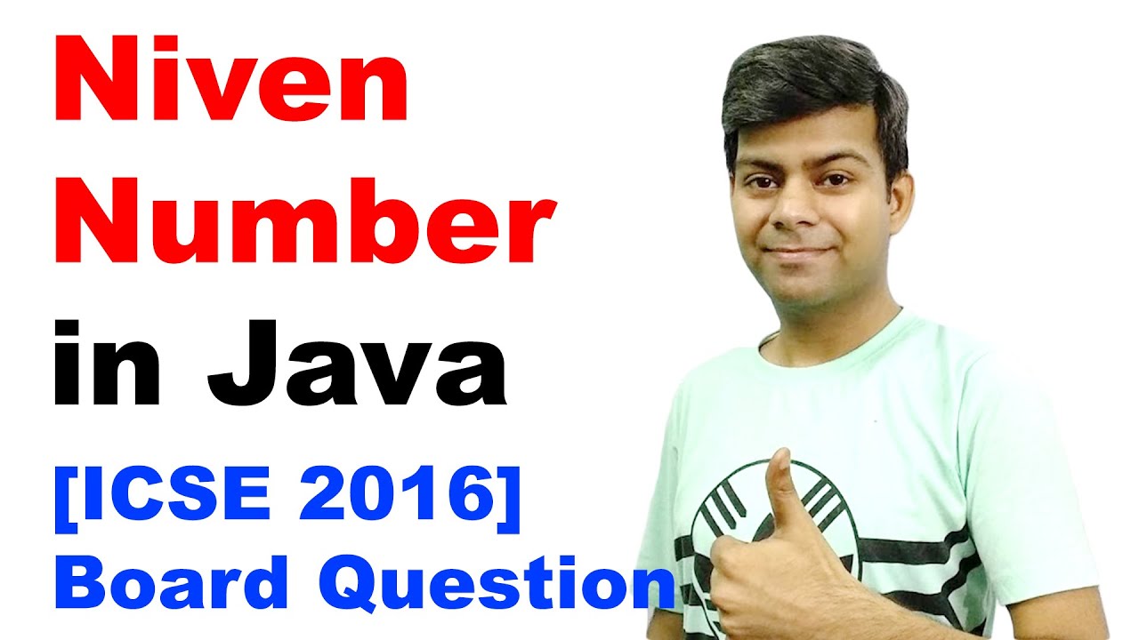 Niven Number in Java Program | Class 10 Computer | ICSE 2016 Question