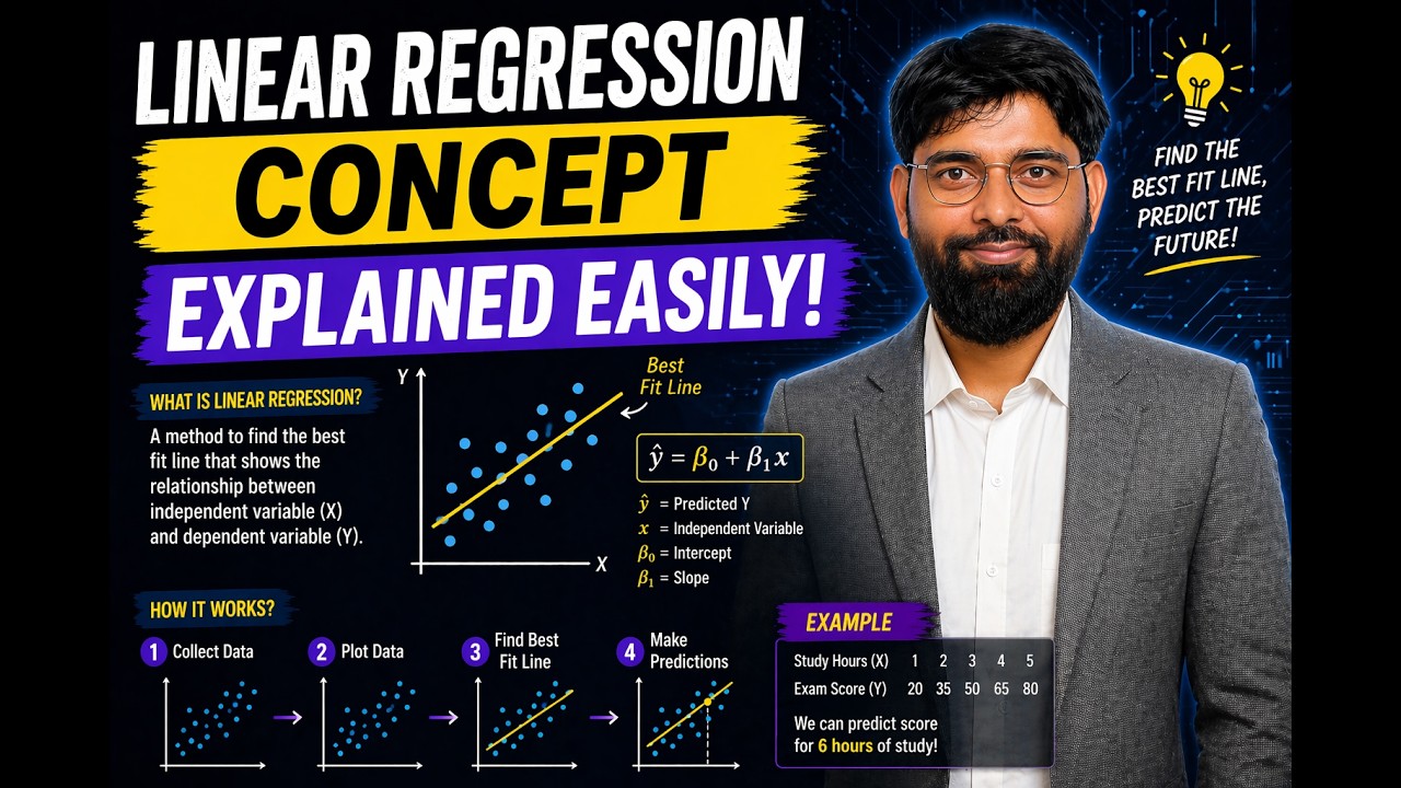 Linear Regression Full Concept Explained Visually | Machine Learning Basics
