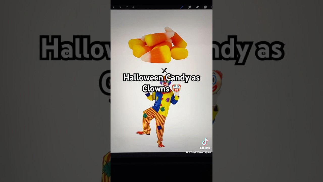 Halloween Candy as Clowns? 🤡🤔 #characterart #halloween #candycorn #clown