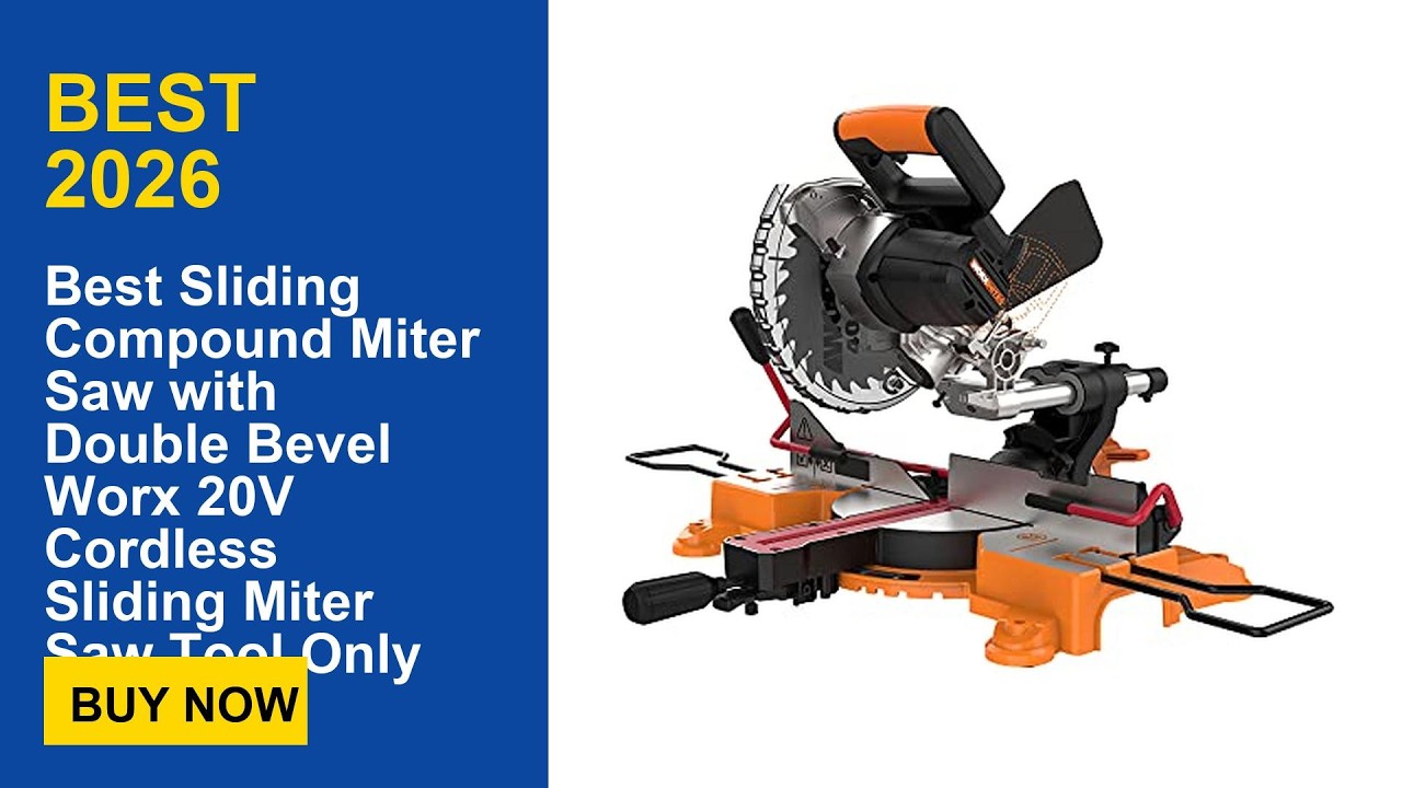 Best Sliding Compound Miter Saw with Double Bevel Worx 20V Cordless Sliding Miter Saw Tool Only