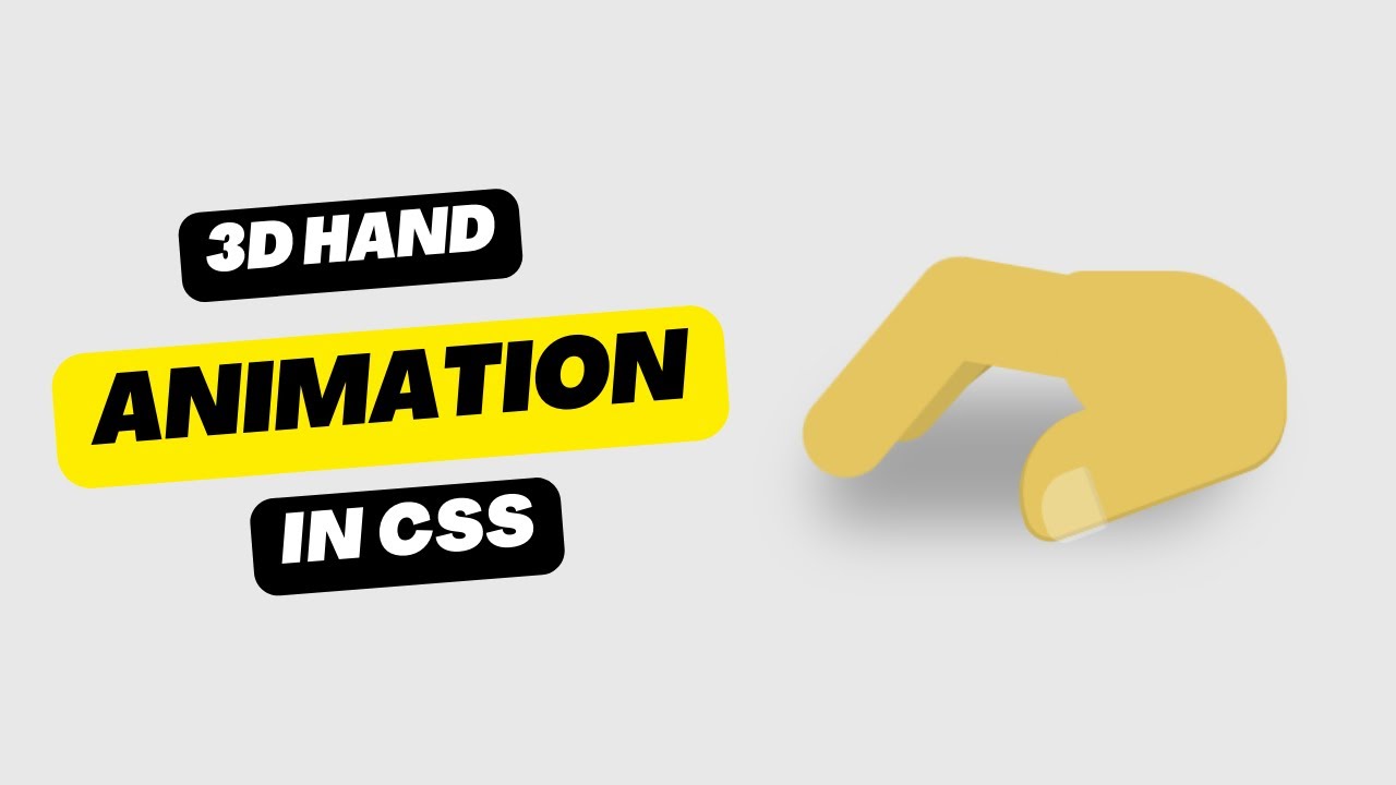 3D Hand Finger tap Animation in CSS | Demo Coding