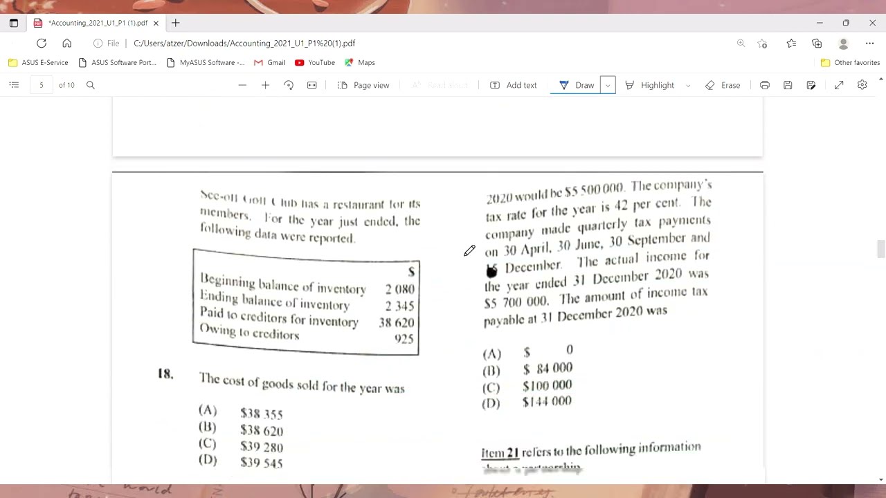 Cape Accounting Unit 1 Paper 1 Solution 2021