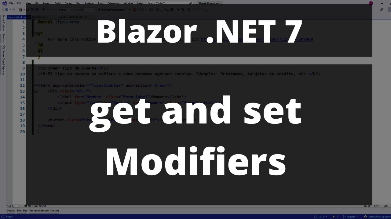 Blazor .NET 7 - The New Get and Set Modifiers for Data Binding - A Simple Example