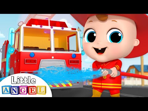 Firefighter and Fire Truck to the Rescue! | Firetruck Song | Nursery Rhymes by Little Angel