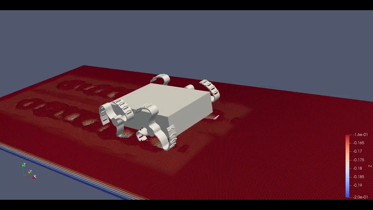 Simplified CHERI Basic Locomotion Demo | Project Chrono DEM-Engine