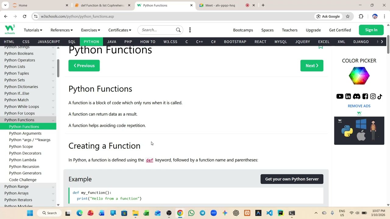 9 Python Functions | User Defined Function | def Function