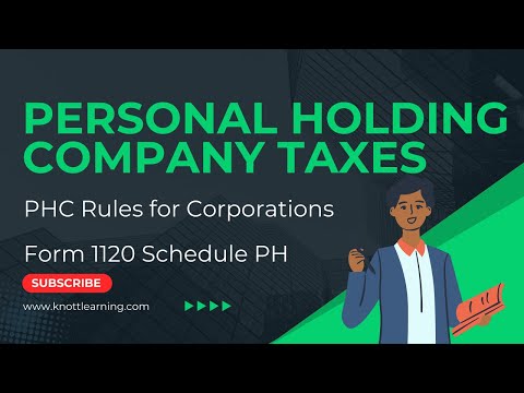 Personal Holding Company Taxes - Schedule PH Form 1120