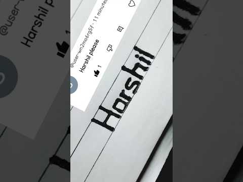 Harshil name writing neatly with black pen 🖊️ #trending #video #youtube #reels #viral #shorts