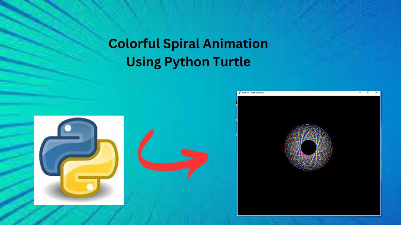 Colorful Spiral Pattern in Python Turtle 🌀 | Creative Turtle Graphics Design