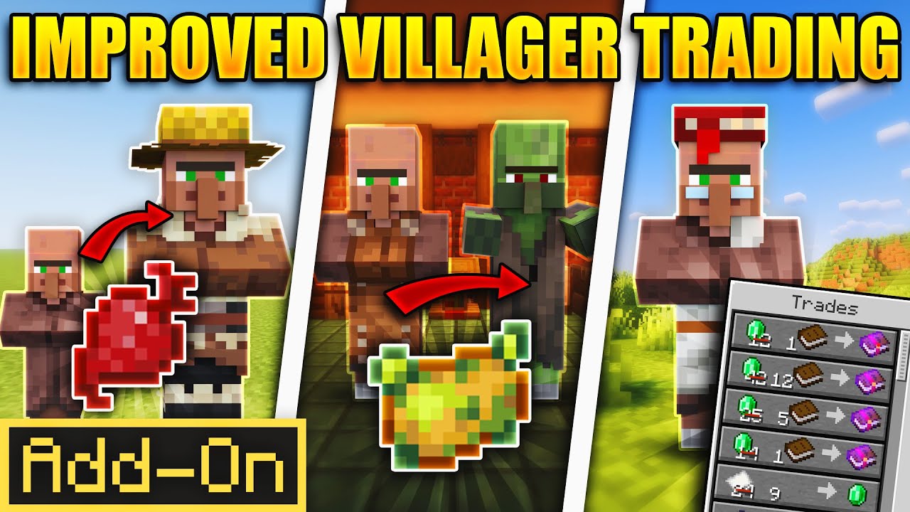 Villager Trading Made SO MUCH BETTER | Minecraft Bedrock Add-on Showcase