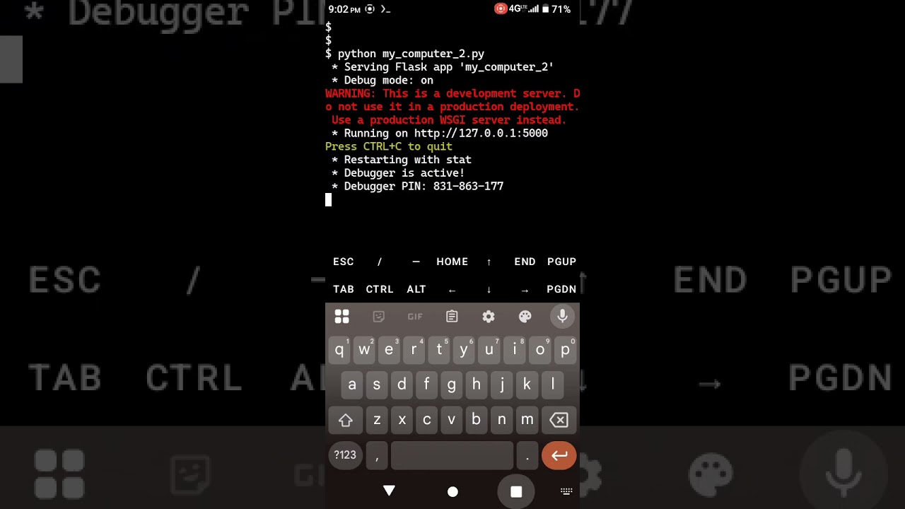 Using Termux & Python Flask to Test HTML CSS JavaScript