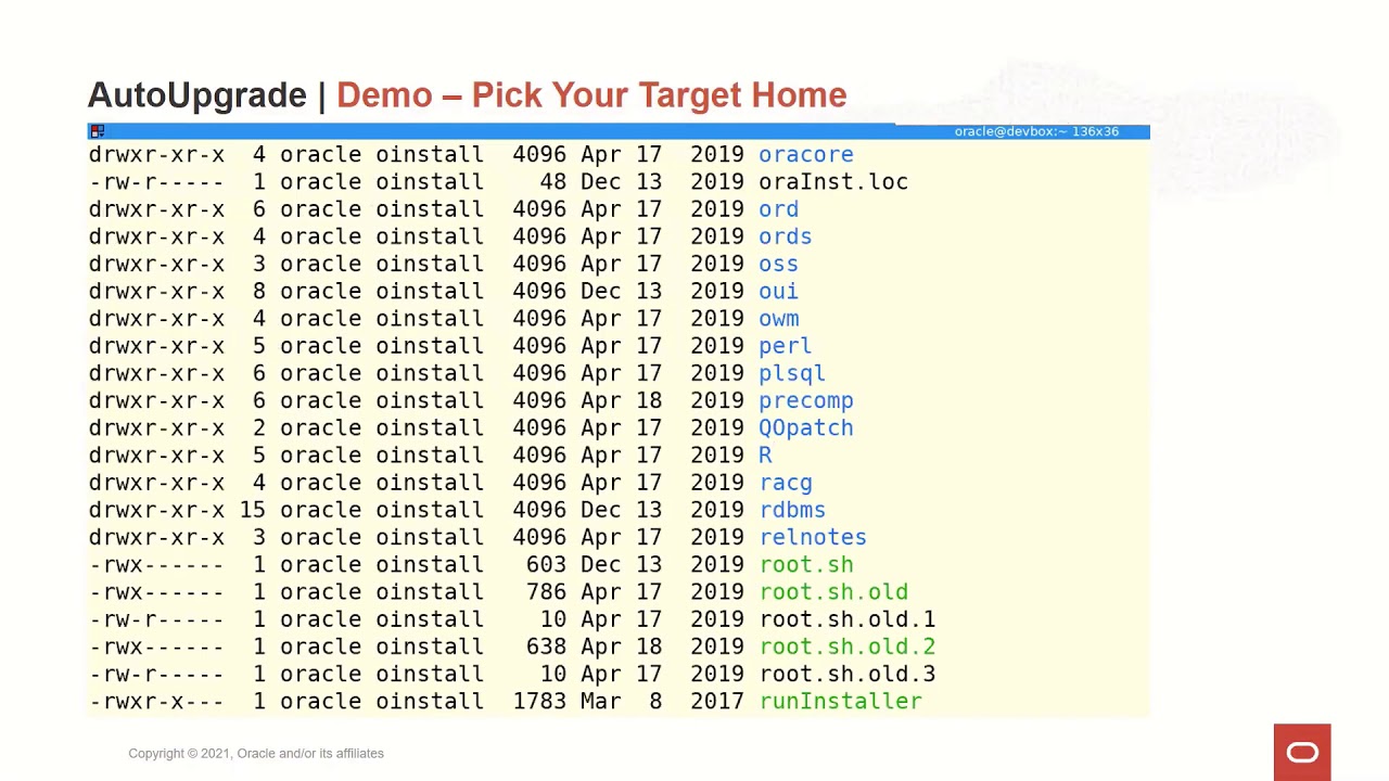 AutoUpgrade demos - upgrade to Oracle Database 19c